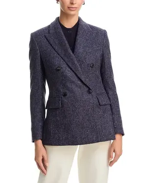 Eleventy Double Breasted Peak Lapel Blazer