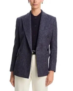 Eleventy Double Breasted Peak Lapel Blazer