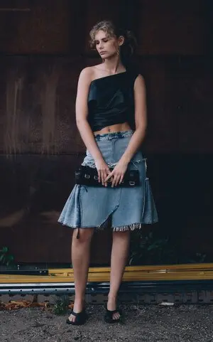 STUDIO CONSTANCE One-shoulder Leather Top