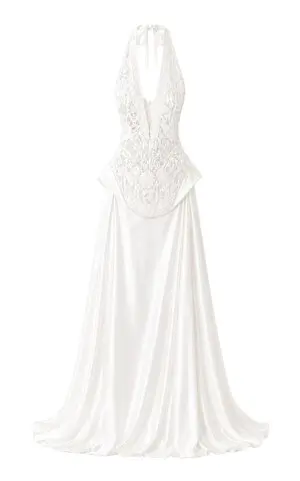 STUDIO CONSTANCE Sculptural Leather-blend Maxi Dress