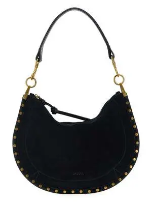Isabel Marant Étoile Oskan Soft Zip Suede Handbag With Stud Appliqu - Black