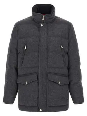 Brunello Cucinelli Membrane Wool Flannel Parka