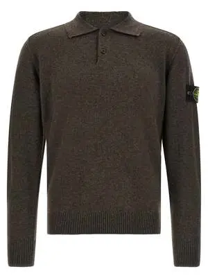 Stone Island Badge Polo Shirt - Brown