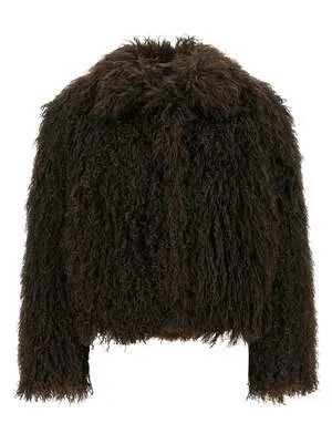 Tagliatore Eco-fur Crop - Brown
