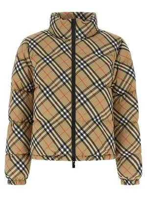 Burberry Ambleside Check' Down Jacket - Cream