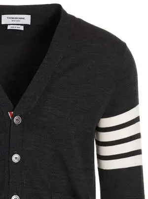 Thom Browne Merino Wool Cardigan - Gray