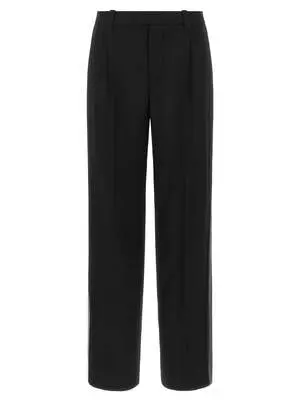 Brunello Cucinelli Monile Pleated Virgin Wool Trousers - Black
