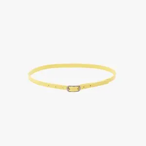 MOTHER The Patent Leather Belt Merry Go Round Lemon Jeans