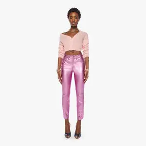 MOTHER The Mid Rise Dazzler Flood Hoop Earrings Jeans