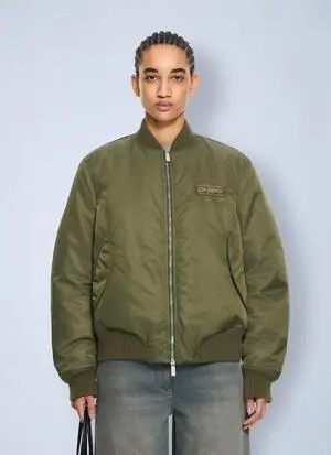 Off-White Embroidered Nylon Bomber Jacket - Cream