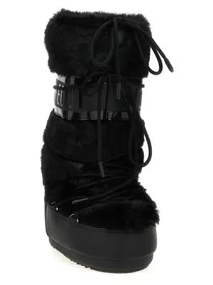 Moon Boot Icon Faux Fur Boots - Black