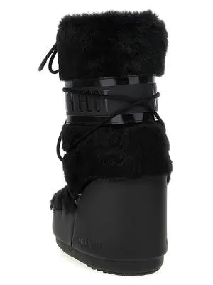 Moon Boot Icon Faux Fur Boots - Black