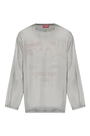 DIESEL® T-shirt ‘t-doublex-ls - Grey