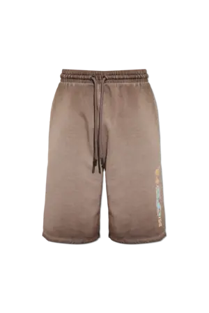 Off-White Printed Sweat Shorts - Brown