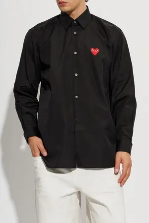 Play Comme Des Garcon Cotton Shirt With Logo Patch