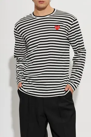 Play Comme Des Garcon Cotton T-shirt With Logo Patch