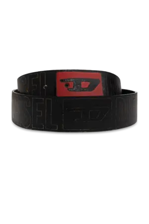 DIESEL® Leather Belt ‘b-biscotto Outline