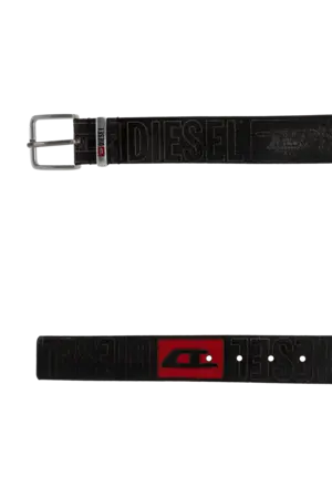 DIESEL® Leather Belt ‘b-biscotto Outline