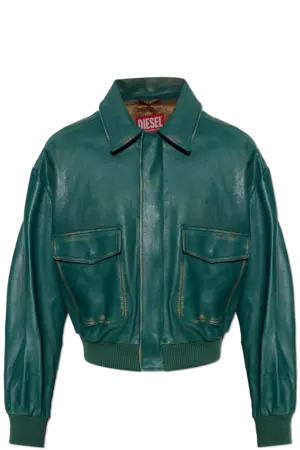 DIESEL® Leather Jacket ‘l-uman - Green