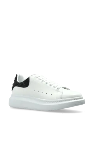 Alexander McQueen Leather Sports Shoes With Shiny Crystals