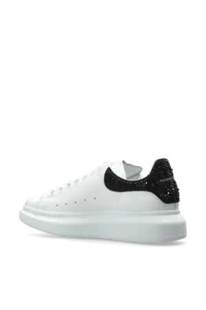 Alexander McQueen Leather Sports Shoes With Shiny Crystals