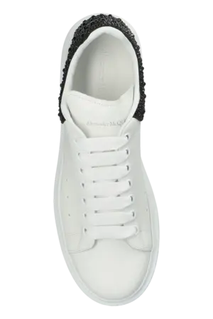 Alexander McQueen Leather Sports Shoes With Shiny Crystals