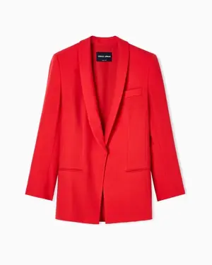 Giorgio Armani Virgin-wool Single-breasted Jacket - Red