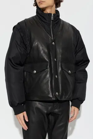 Versace Down Jacket With Mixed Materials