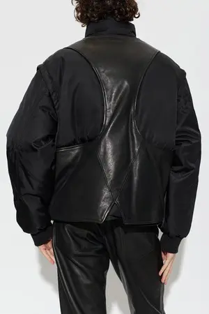 Versace Down Jacket With Mixed Materials