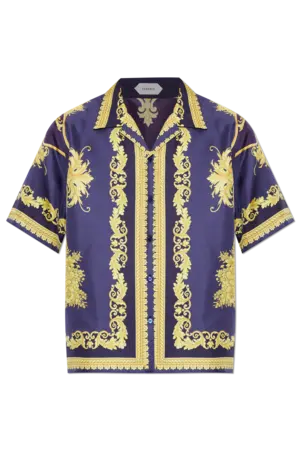 Versace Silk Shirt With "new Barocco" Print - Multicolour