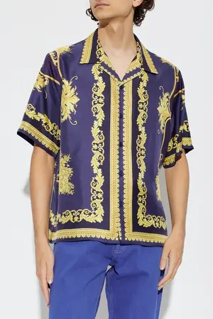 Versace Silk Shirt With "new Barocco" Print