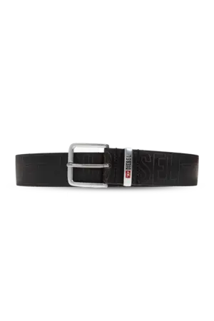DIESEL® Leather Belt ‘ Logo B-biscotto