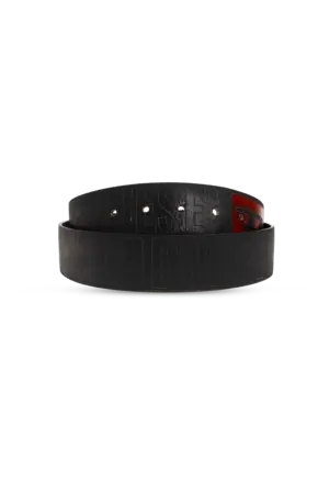 DIESEL® Leather Belt ‘ Logo B-biscotto