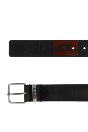 DIESEL® Leather Belt ‘ Logo B-biscotto