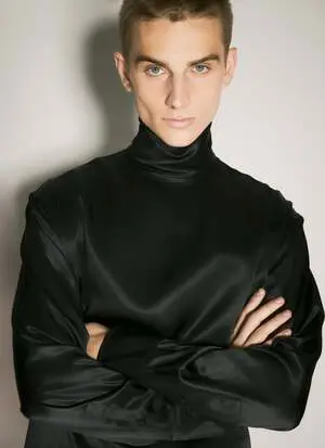 Dolce & Gabbana Loose Silk Turtleneck Top