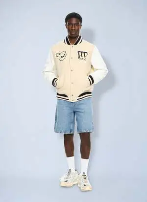 Off-White Star Logo Varsity Jacket - Cream
