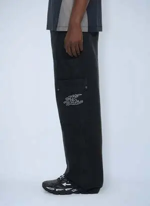 Off-White Script Garment-dyed Cotton Cargo Pants