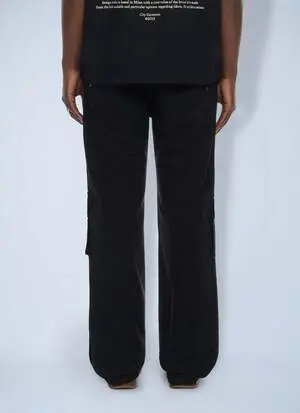 Off-White Garment-dyed Multi-pocket Relaxed Pants - Black