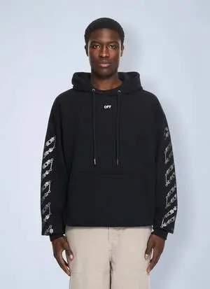 Off-White Chain Arrow Diagonal Skate Hoodie - Black