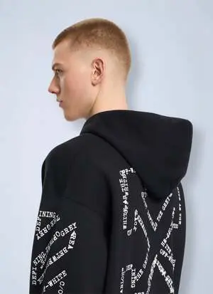 Off-White Type Arrow Diagonal Loose Hoodie