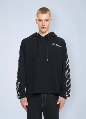 Off-White Type Arrow Diagonal Loose Hoodie - Black