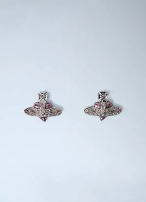 VIVIENNE WESTWOOD Diamante Heart Orb Earrings - Silver