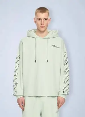 Off-White OFF-WHITE Type Arrow Diagonal Loose Hoodie Green