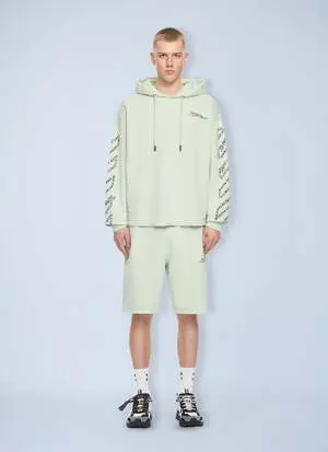 Off-White Type Arrow Diagonal Loose Hoodie - Green