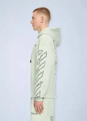 Off-White Type Arrow Diagonal Loose Hoodie - Green