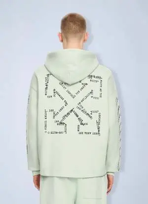 Off-White Type Arrow Diagonal Loose Hoodie - Green