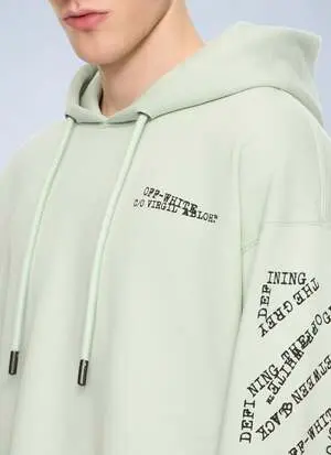 Off-White Type Arrow Diagonal Loose Hoodie - Green