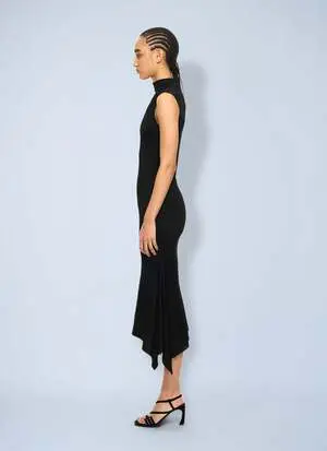 Off-White Fluid Sleeveless Midi Dress