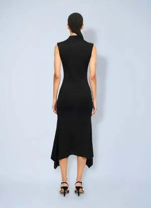 Off-White Fluid Sleeveless Midi Dress