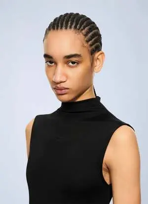 Off-White Fluid Sleeveless Midi Dress